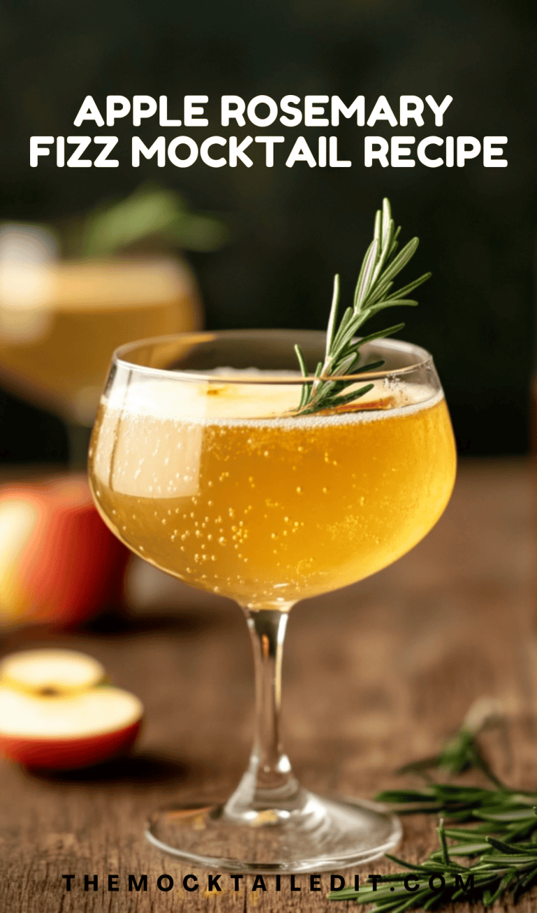 Apple Rosemary Fizz Mocktail Recipe - The Mocktail Edit